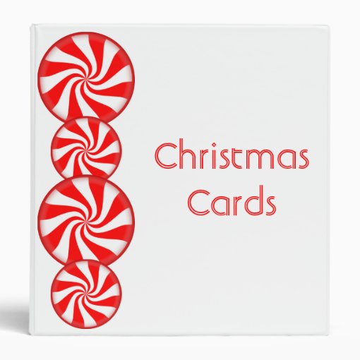 Peppermint Candy Christmas Card Collection Binder | Zazzle