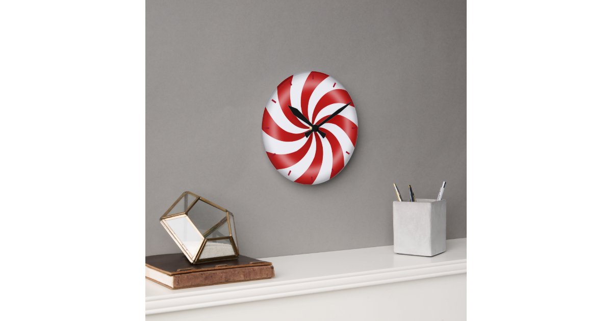 Peppermint Candy Clock | Zazzle