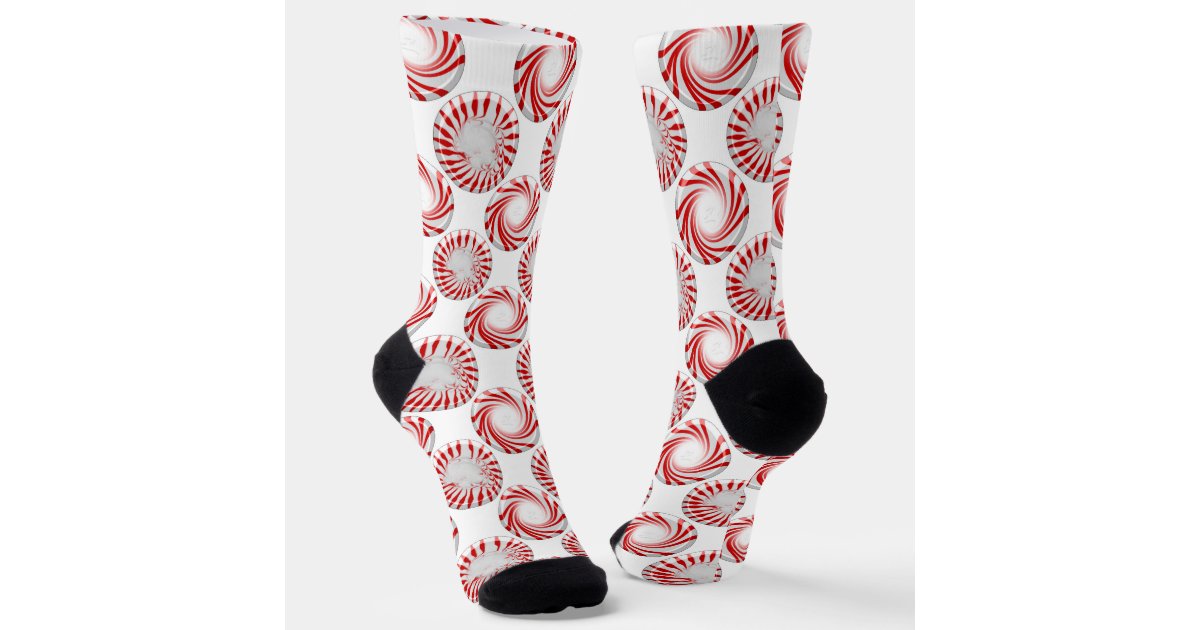 Peppermint Candy Dots Crew Socks | Zazzle