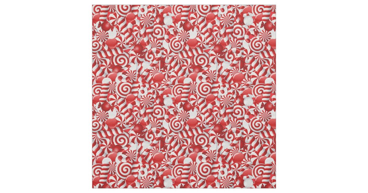 Peppermint Candy Fabric | Zazzle