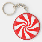 Red White Peppermint Candy Keychain | Zazzle.com