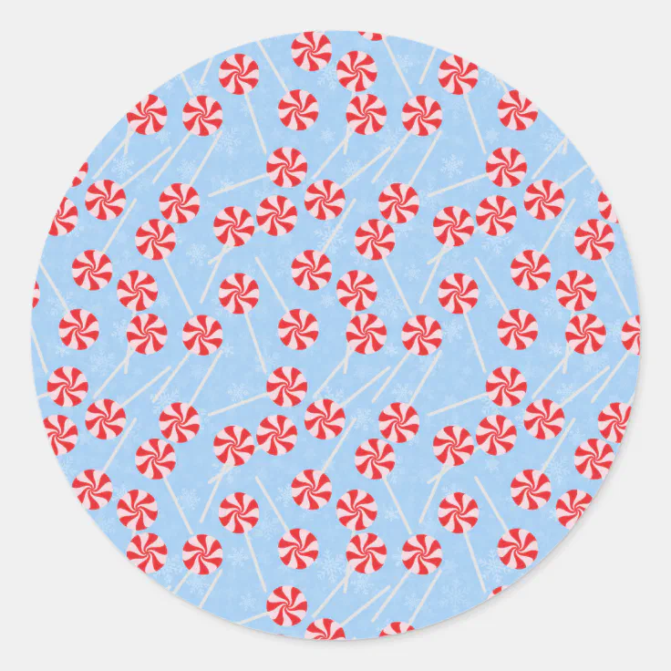 Peppermint Candy Mints Christmas Classic Round Sticker | Zazzle