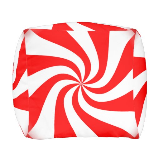 Peppermint Candy Pouf | Zazzle