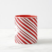Peppermint candy stripe personalized mug | Zazzle