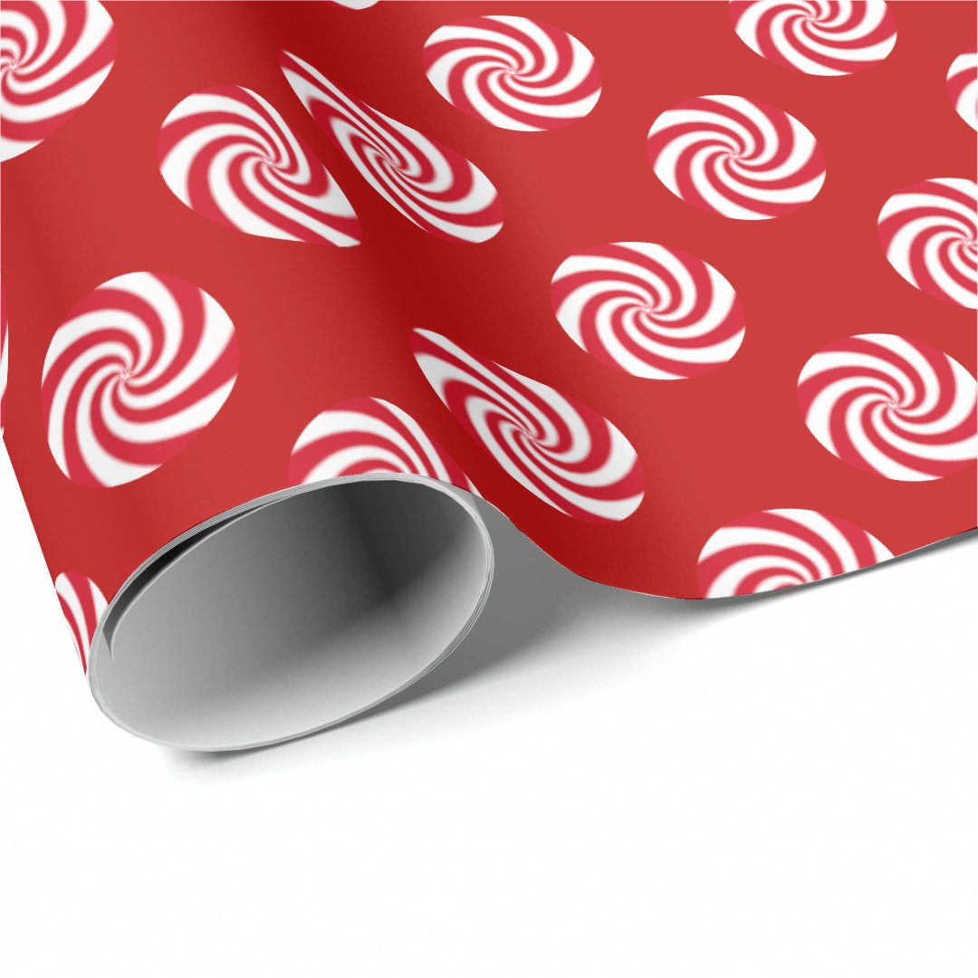 Peppermint Candy Swirl Christmas Holiday Wrapping Paper | Zazzle