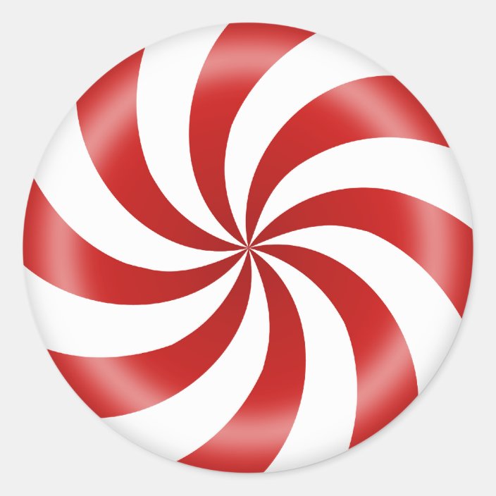 Peppermint Candy Swirl Classic Round Sticker Zazzle