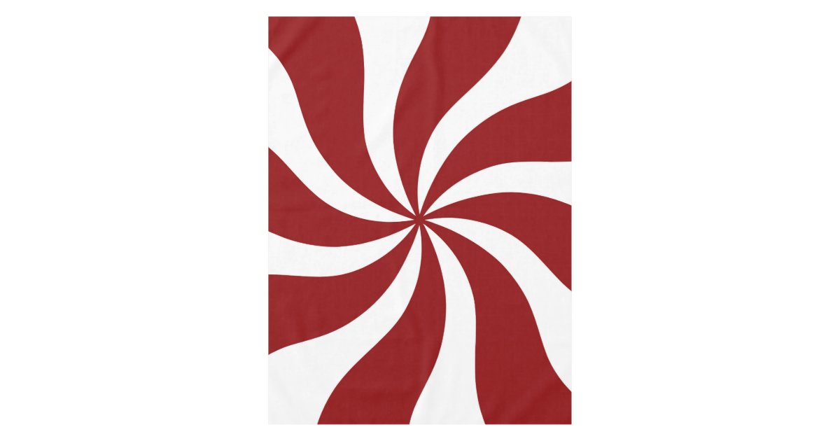 Peppermint Candy Swirl Red and White Tablecloth | Zazzle