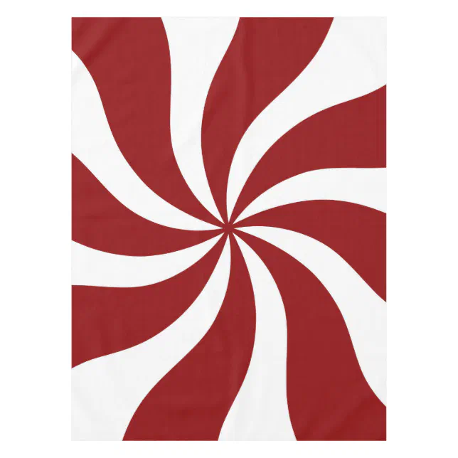 Peppermint Candy Swirl Red and White Tablecloth | Zazzle