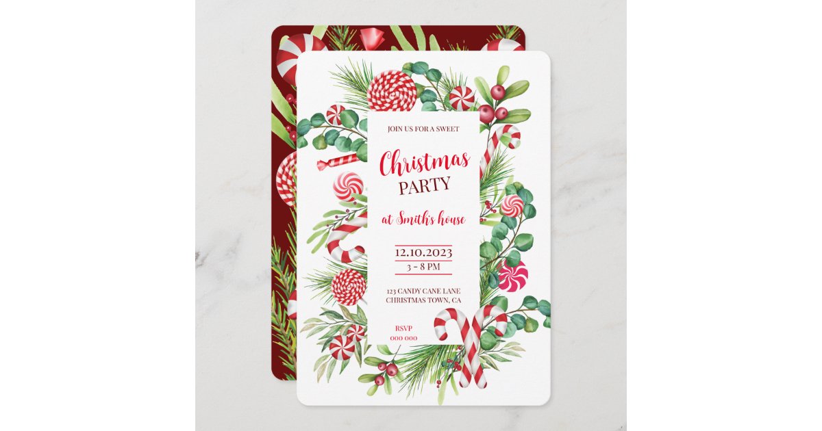 Peppermint Elegance Invitation | Zazzle