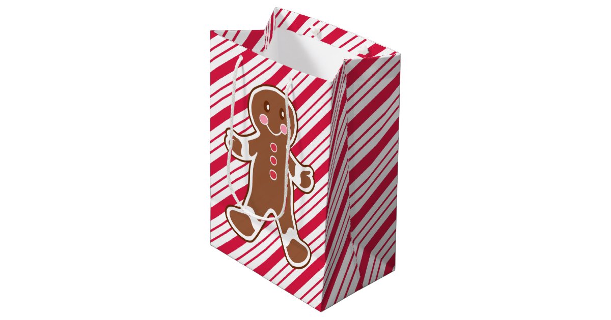 Peppermint Gingerbread Christmas Gift Bag | Zazzle