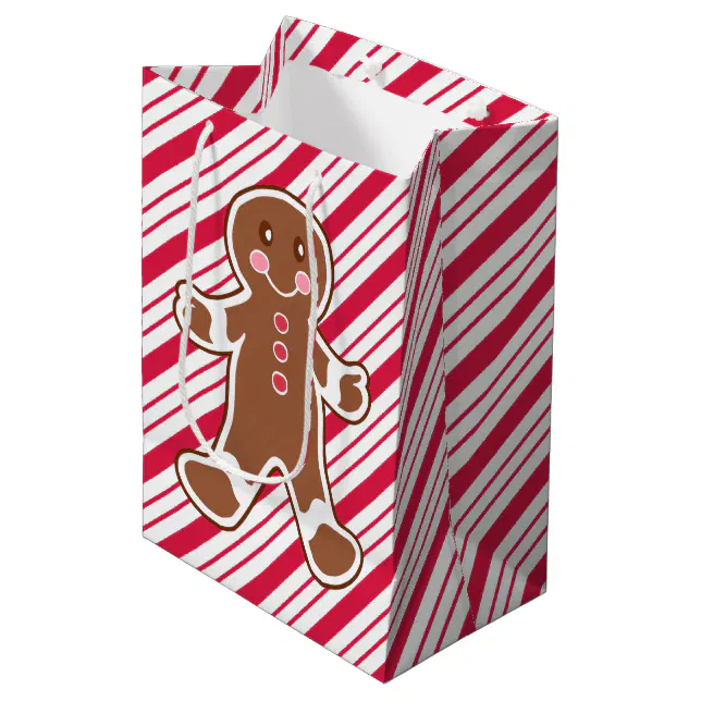 Peppermint Gingerbread Christmas Gift Bag | Zazzle