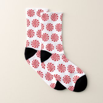Peppermint Hard Candy Design Socks | Zazzle