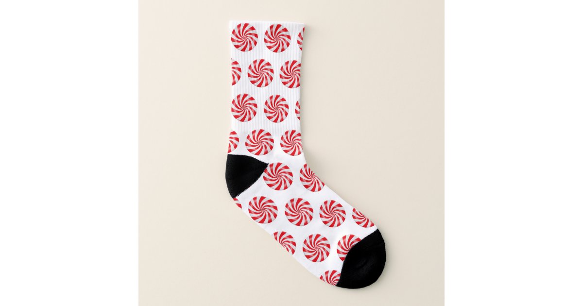 Peppermint Hard Candy Design Socks | Zazzle