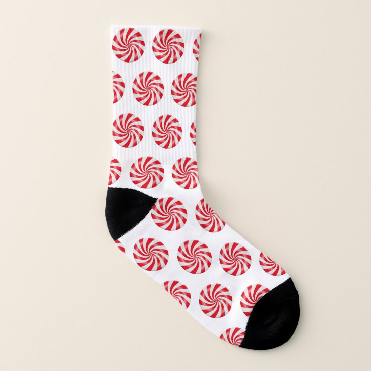 Peppermint Hard Candy Design Socks | Zazzle