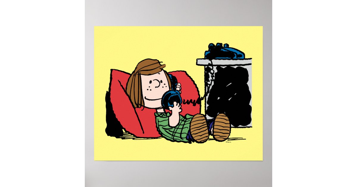 Peppermint Patty on the Phone Poster | Zazzle