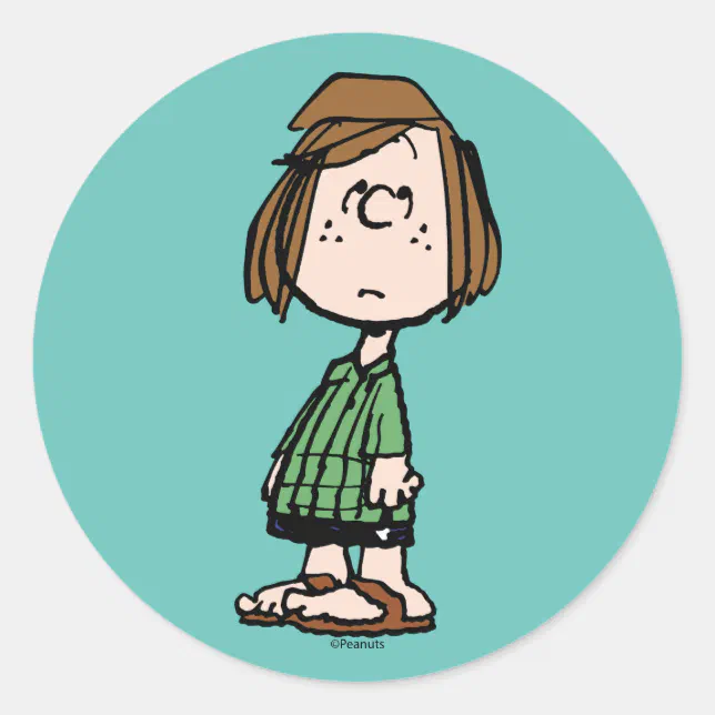 Peppermint Patty Rolling Eyes Classic Round Sticker | Zazzle