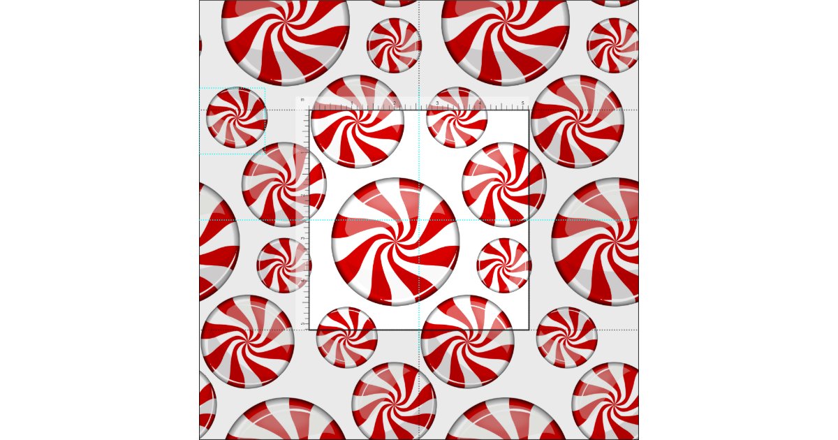 Peppermint Rounds Fabric | Zazzle