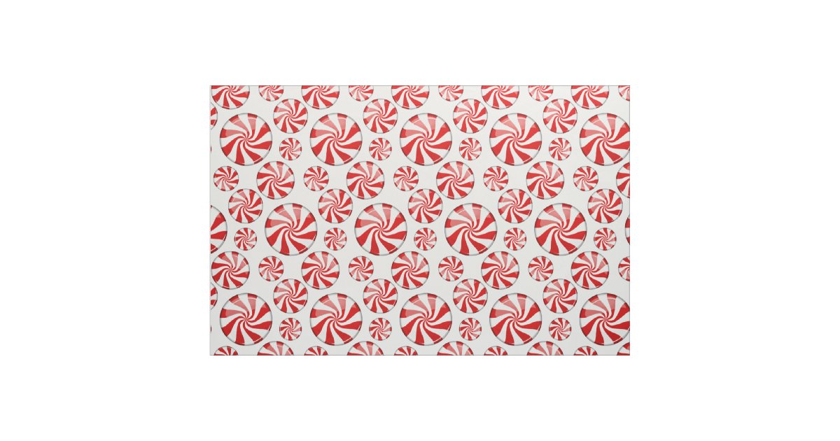 Peppermint Rounds Fabric | Zazzle