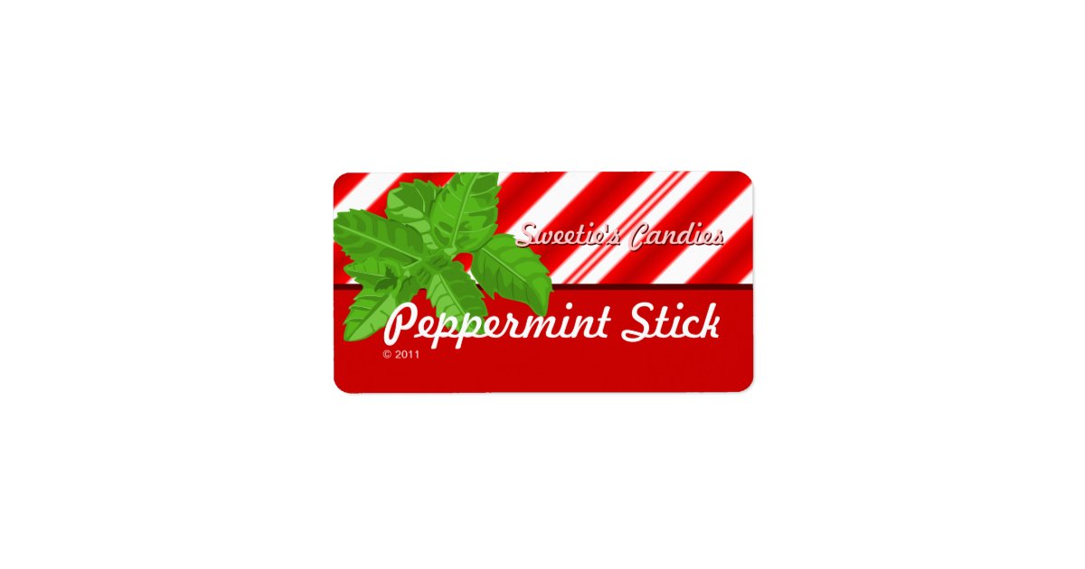 Peppermint Stick Labels | Zazzle