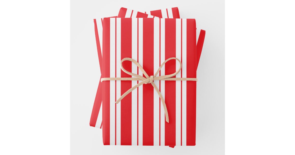 Peppermint Stripes Christmas Candy Cane Wrapping Paper Sheets | Zazzle