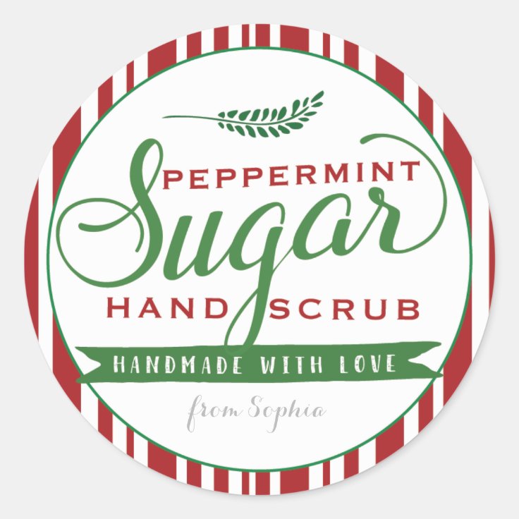 Peppermint Sugar Scrub Labels Custom Mason Jar | Zazzle