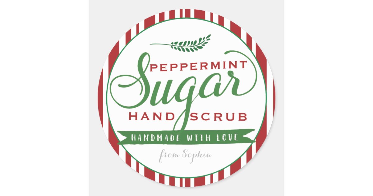 Peppermint Sugar Scrub Labels Custom Mason Jar | Zazzle