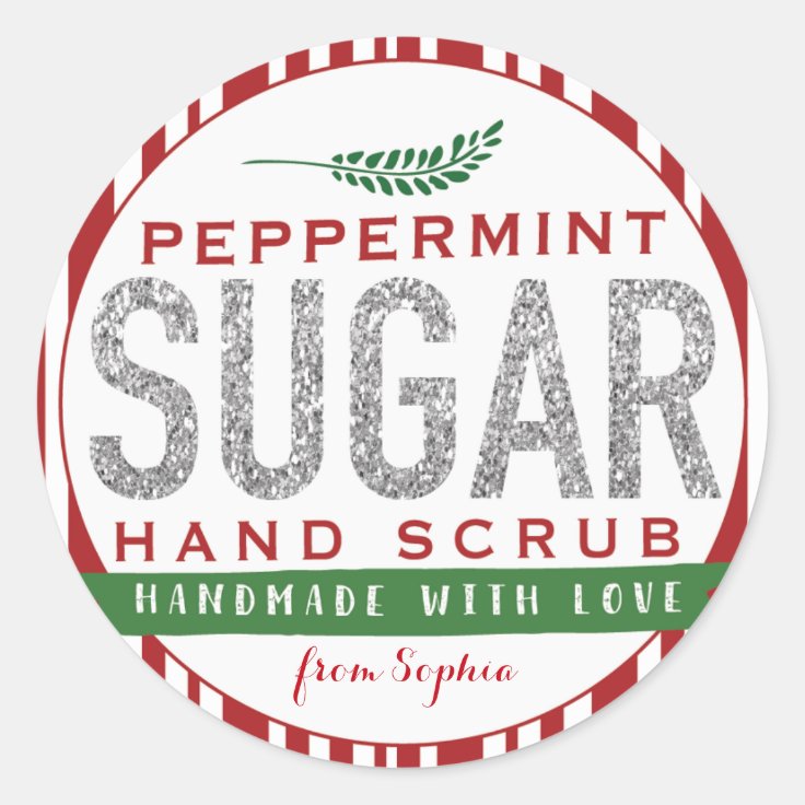 Peppermint Sugar Scrub Labels Custom Mason Jar | Zazzle