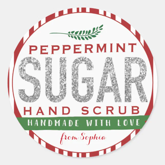 Peppermint Sugar Scrub Labels Custom Mason Jar | Zazzle
