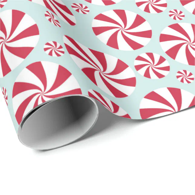 Peppermint Swirl Candy Christmas and Holiday Wrapping Paper | Zazzle