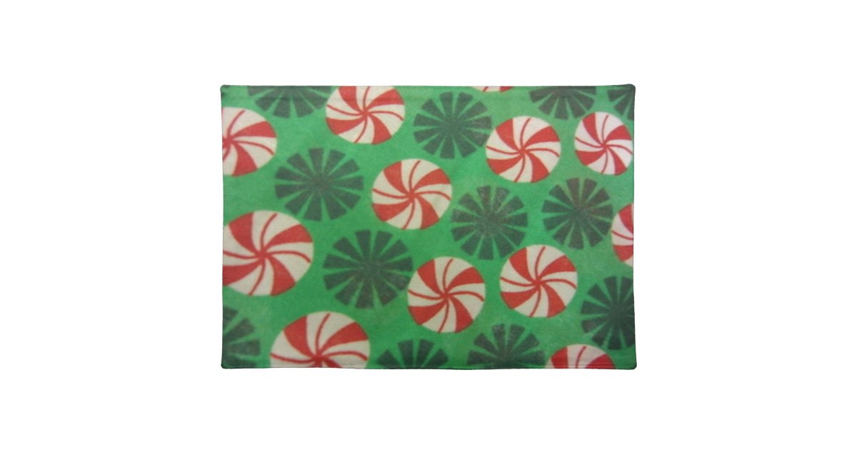 Peppermint Swirl Candy Cloth Placemat | Zazzle.com