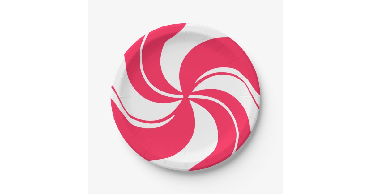 Peppermint Swirl Paper Plate | Zazzle