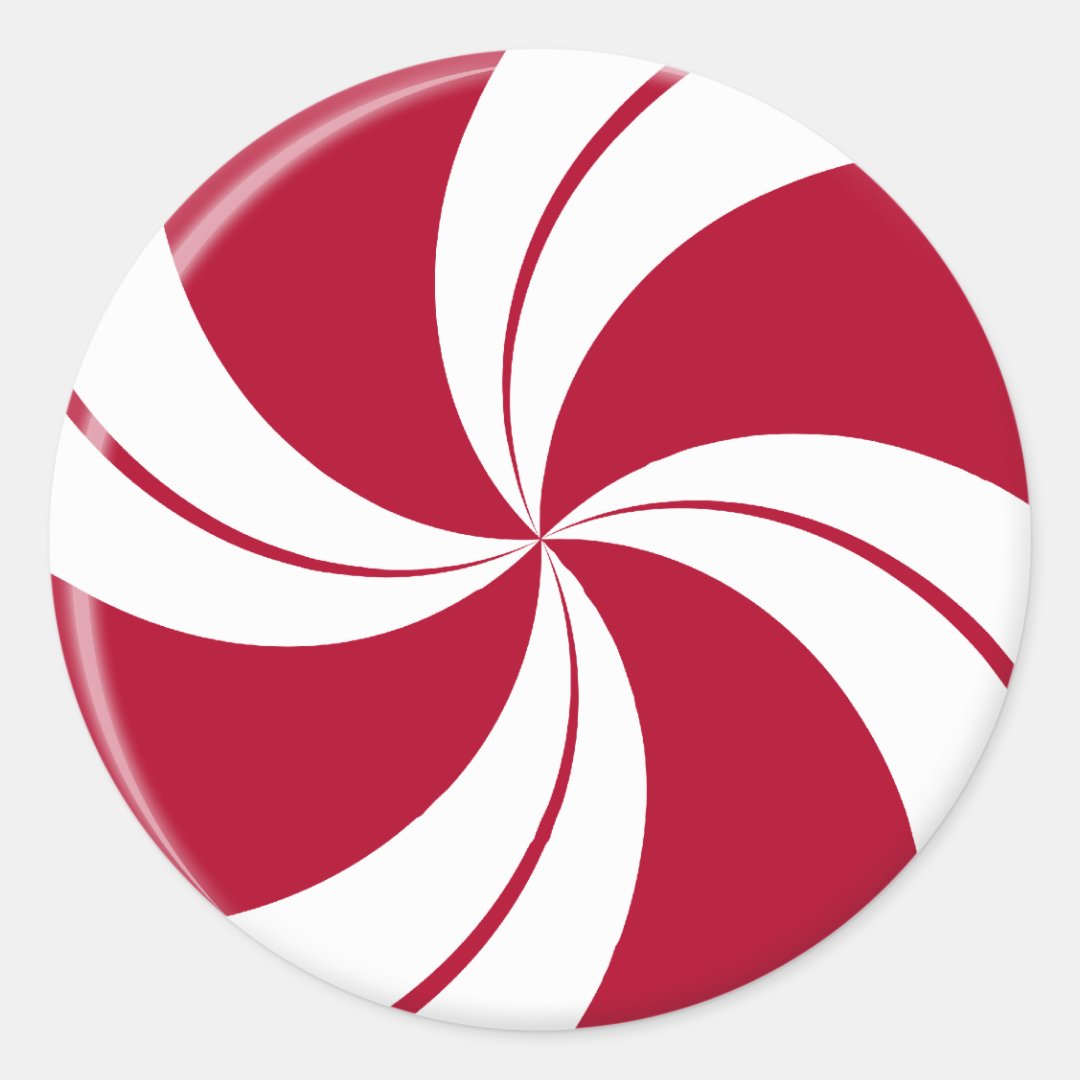 Peppermint Swirl Stripe Candy Classic Round Sticker | Zazzle
