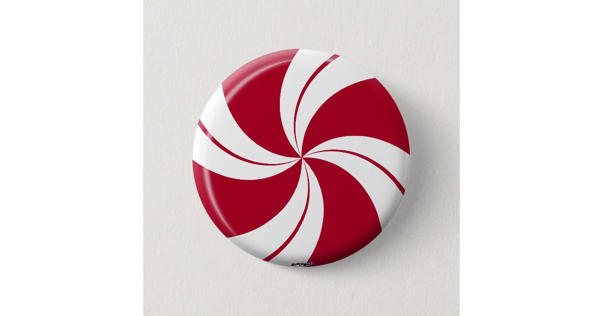 Peppermint Swirl Stripe Candy Pinback Button | Zazzle