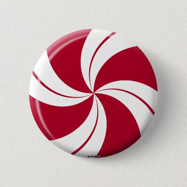 Peppermint Swirl Stripe Candy Pinback Button | Zazzle