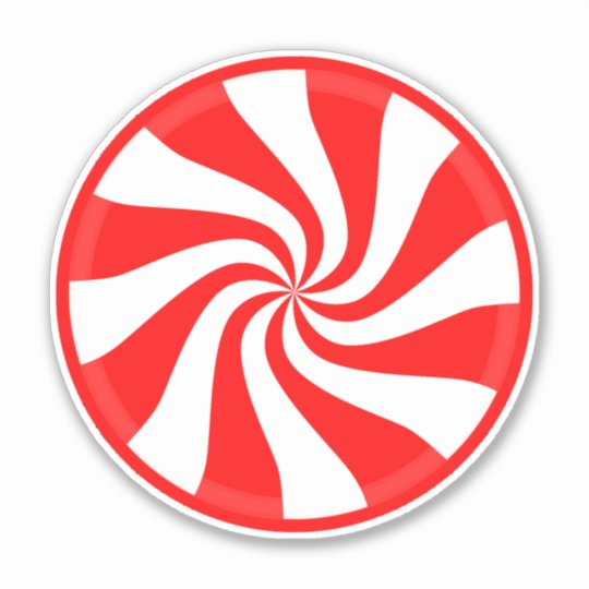 Peppermint Swirls Vinyl Sticker | Zazzle.com