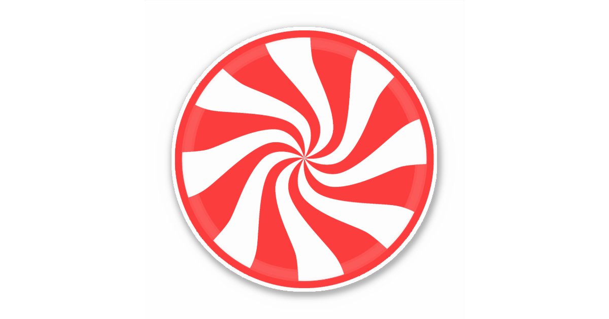Peppermint Swirls Vinyl Sticker | Zazzle