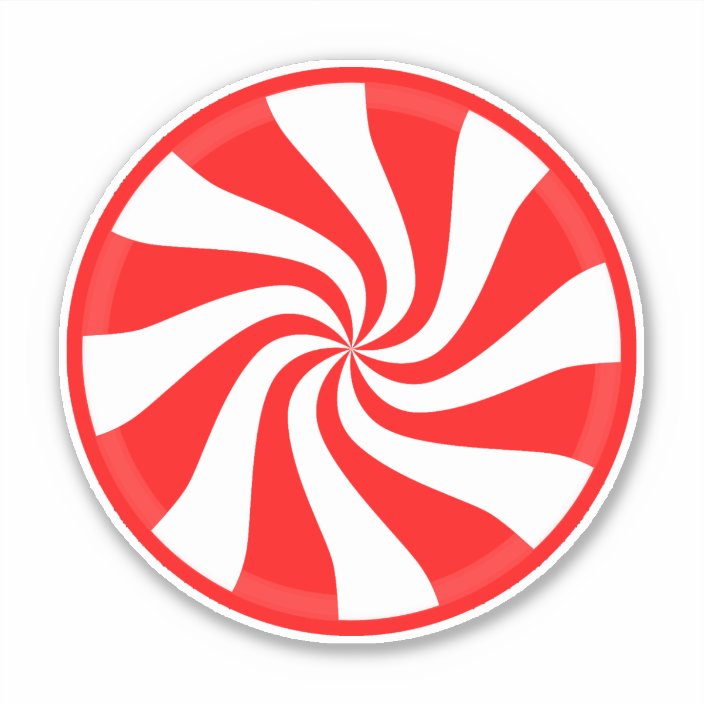 Peppermint Swirls Vinyl Sticker | Zazzle.com