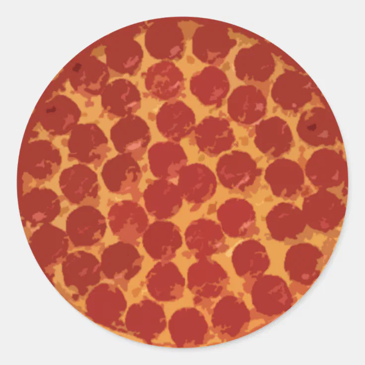 Pepperoni Pizza Classic Round Sticker | Zazzle