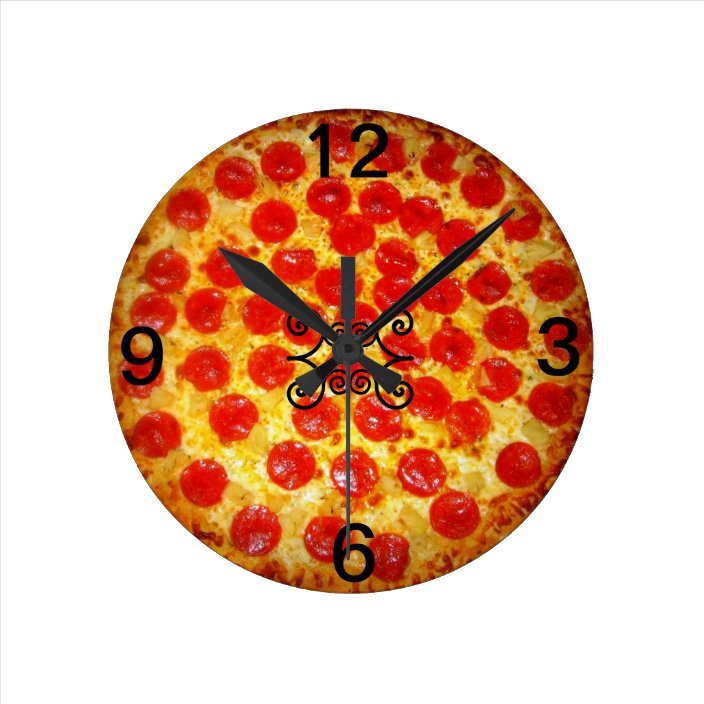 Pepperoni pizza clock | Zazzle.com