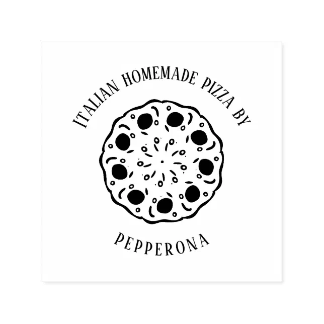 pepperoni pizza custom text business self-inking stamp | Zazzle