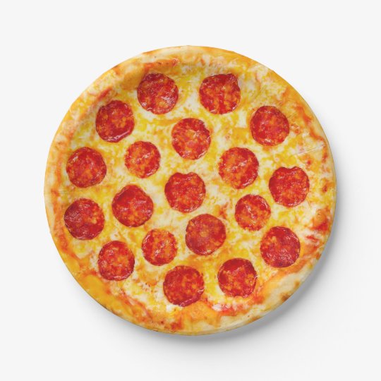pepperoni pizza paper plate for that pizza party | Zazzle.com