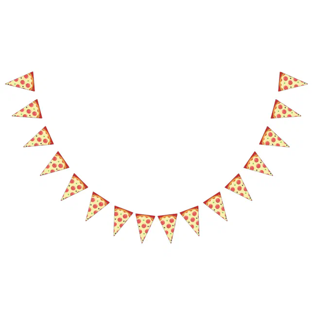 Pepperoni Pizza Party Bunting Flags | Zazzle