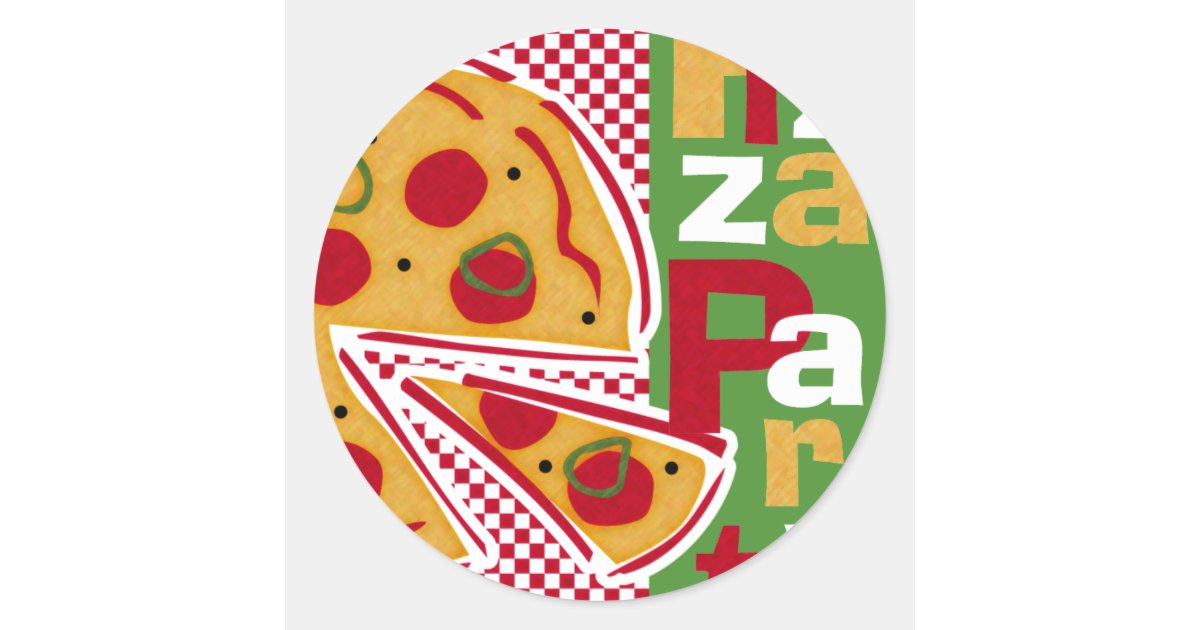 Pepperoni Pizza Party Classic Round Sticker | Zazzle