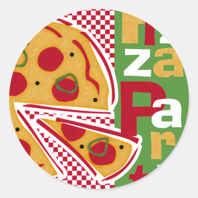 Pepperoni Pizza Party Classic Round Sticker | Zazzle