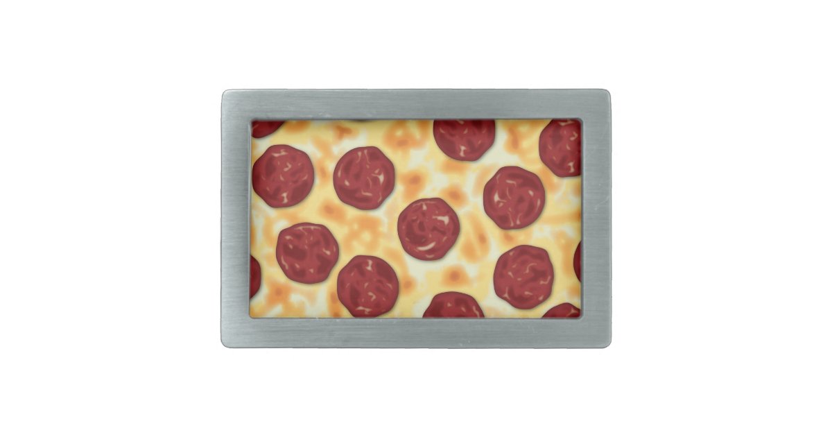 Pepperoni Pizza Pattern Belt Buckle | Zazzle
