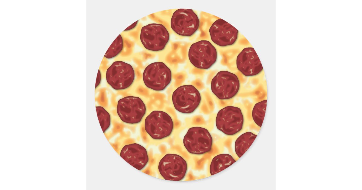 Pepperoni Pizza Pattern Classic Round Sticker | Zazzle