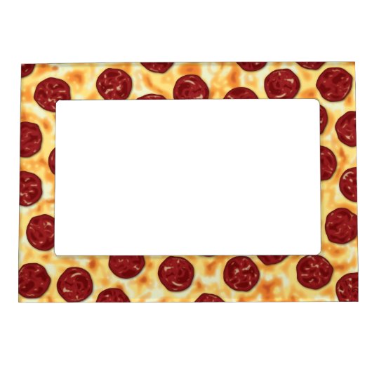 Pepperoni Pizza Pattern Magnetic Picture Frame | Zazzle.com