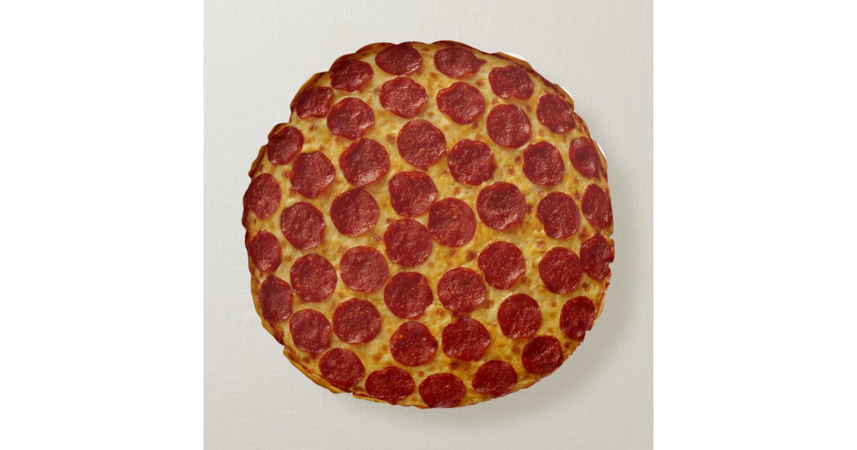 Pepperoni Pizza Round Pillow | Zazzle