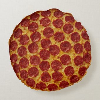 Pepperoni Pizza Round Pillow | Zazzle