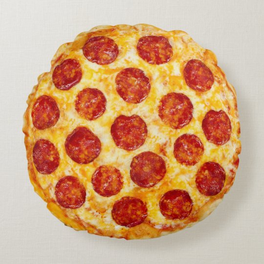pepperoni pizza round throw pillow | Zazzle.com